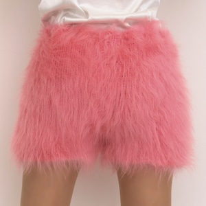 Fuzzy Pink Mohair Shorts Fluffy Short Pants by Supertanya - Etsy