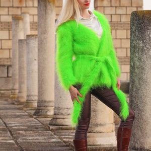 Fuzzy Wrap Mohair Cardigan Hand Knitted Fuzzy Jacket Hand Knitted ...