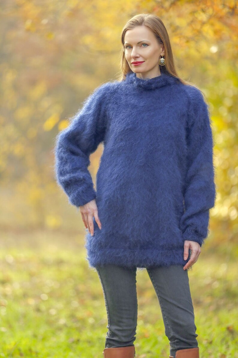 Light Fuzzy Mohair Sweater Elegant Fluffy Jumper by Supertanya - Etsy
