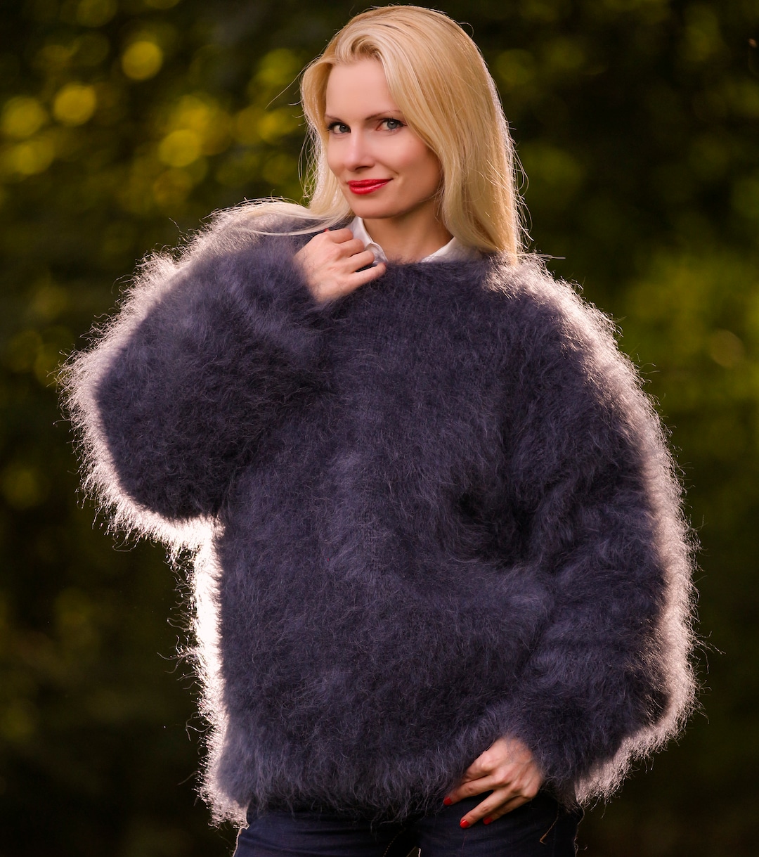 Fuzzy Crewneck Mohair Sweater Thick Fluffy Pullover Supertanya, Made to ...