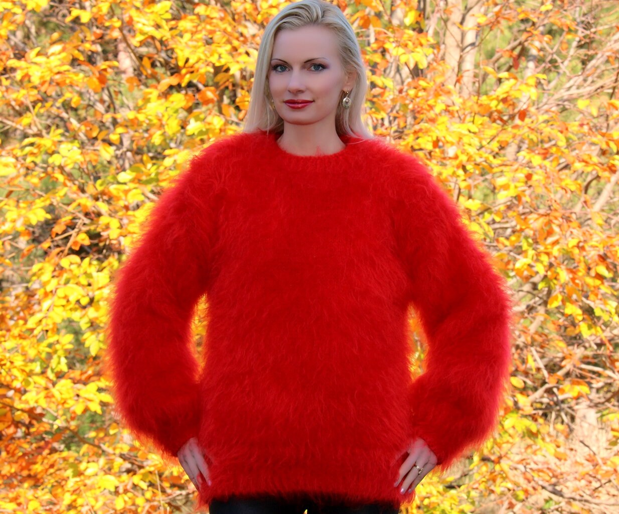 Fuzzy Crewneck Mohair Sweater Thick Fluffy Pullover Supertanya - Etsy