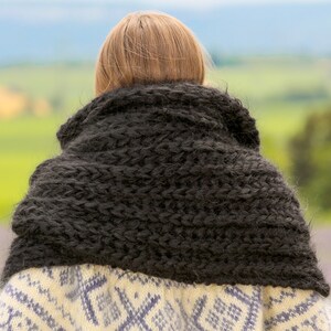 Black Extra Long Fuzzy Mohair Scarf Handmade Fuzzy Shawl READY TO SHIP ...