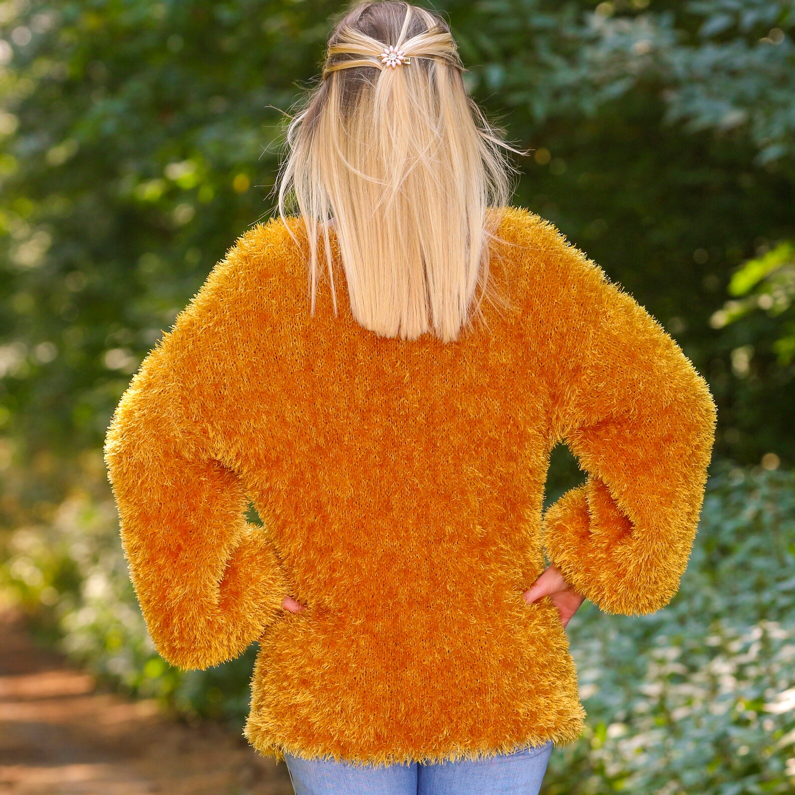 Fuzzy Soft Sweater in Royal Blue, Dark Blue, Pink or Yellow Orange by ...