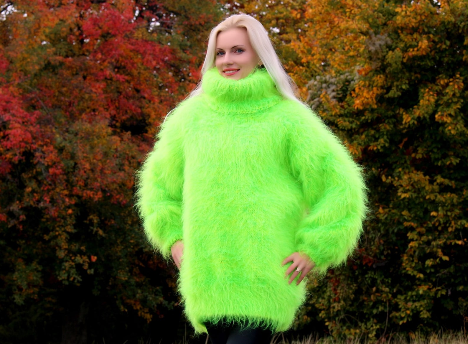 Thick Fuzzy Long Mohair Sweater Hand Knitted Pullover | Etsy