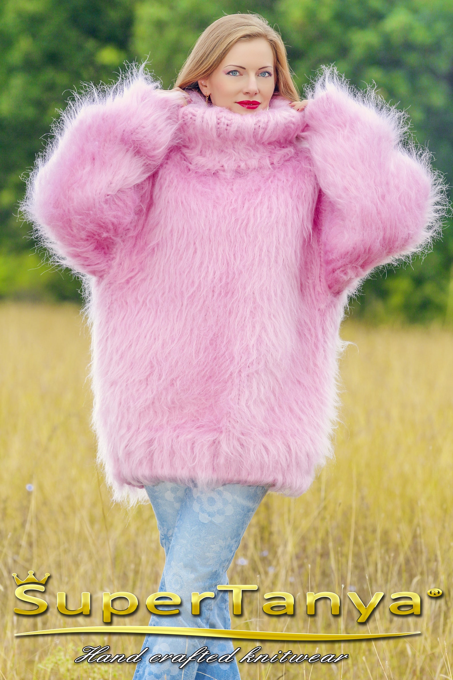 Fuzzy Pink Mohair Sweater by Supertanya - Etsy
