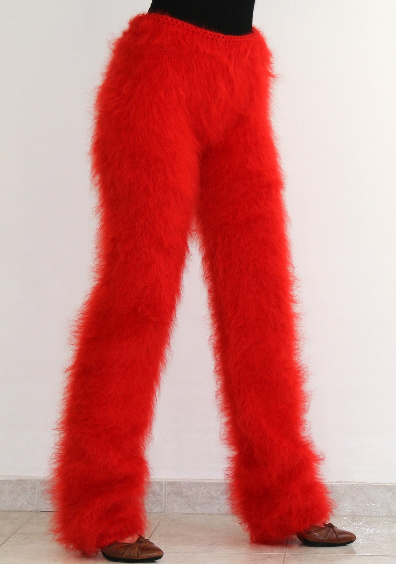 Fluffy Mohair Pants Fuzzy Trousers Hand Knitted Leg Warmers by ...