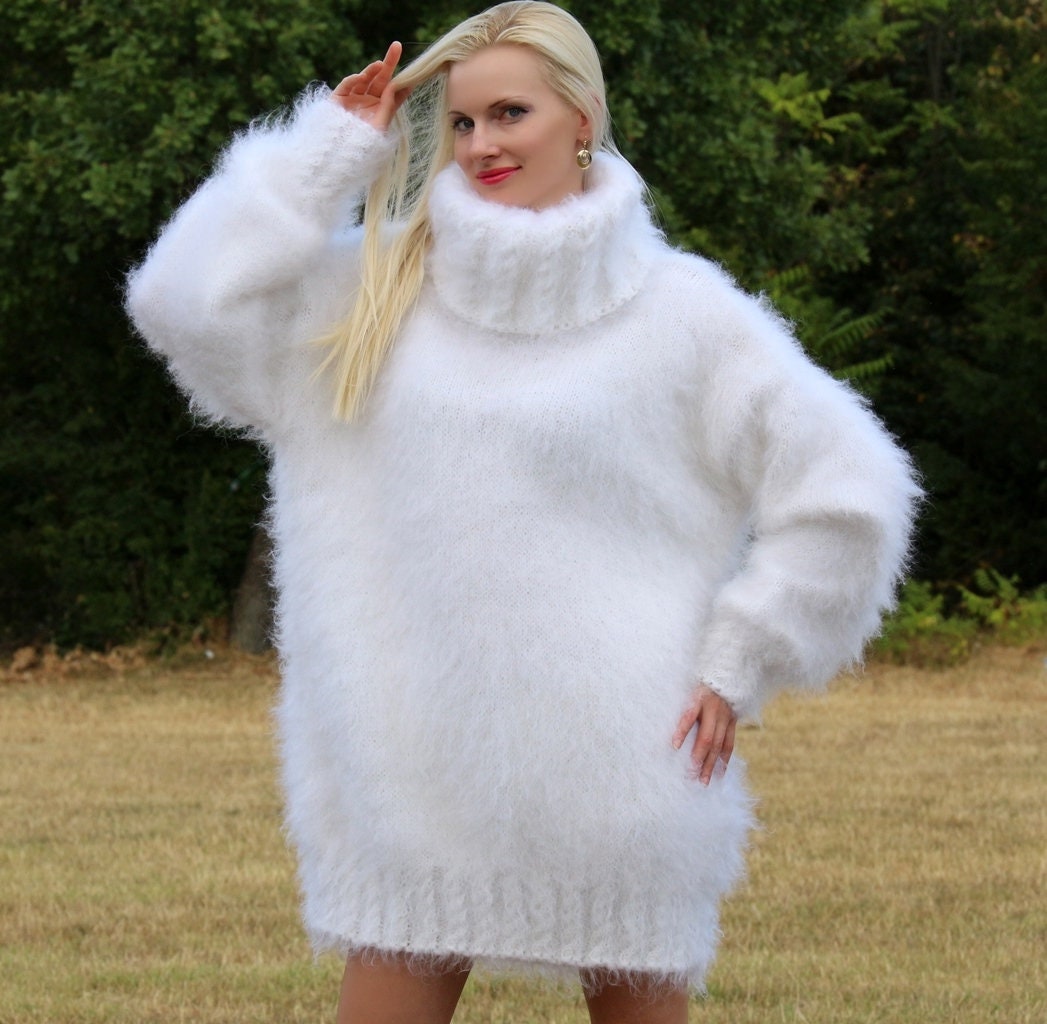 Dicker Fuzzy Long Mohair Sweater Handgestrickter | Etsy