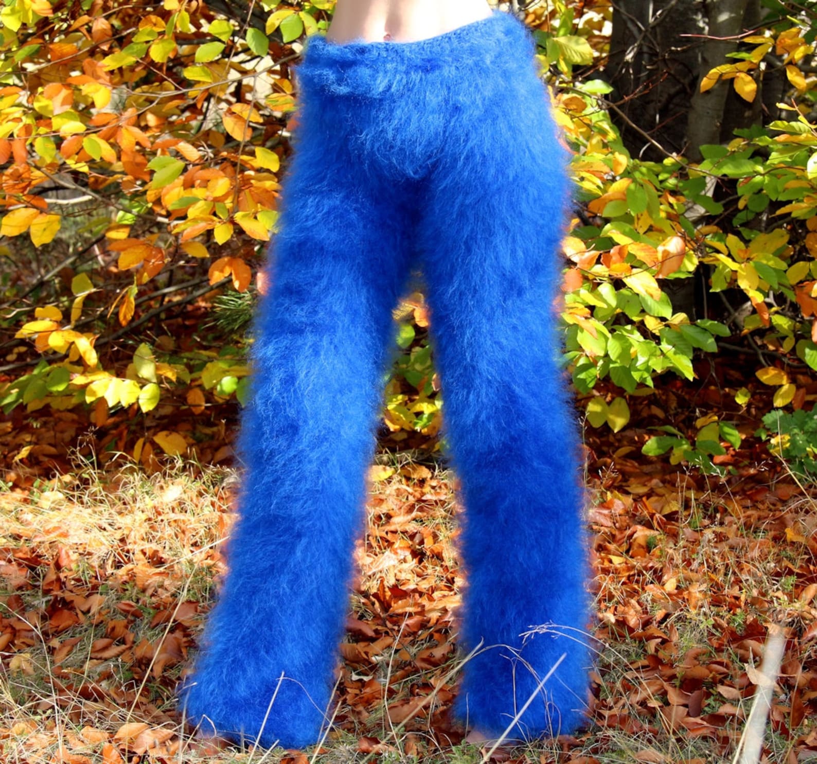 Fluffy Mohair Pants Fuzzy Trousers Hand Knitted Leg Warmers by ...