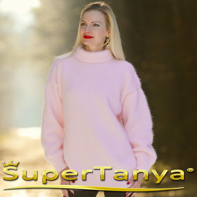 Elegant Exclusive Angora Sweater 100% Hand Knitted Pink - Etsy