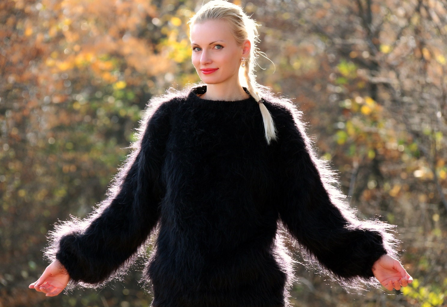 Fuzzy Crewneck Mohair Sweater Thick Fluffy Pullover Supertanya - Made ...