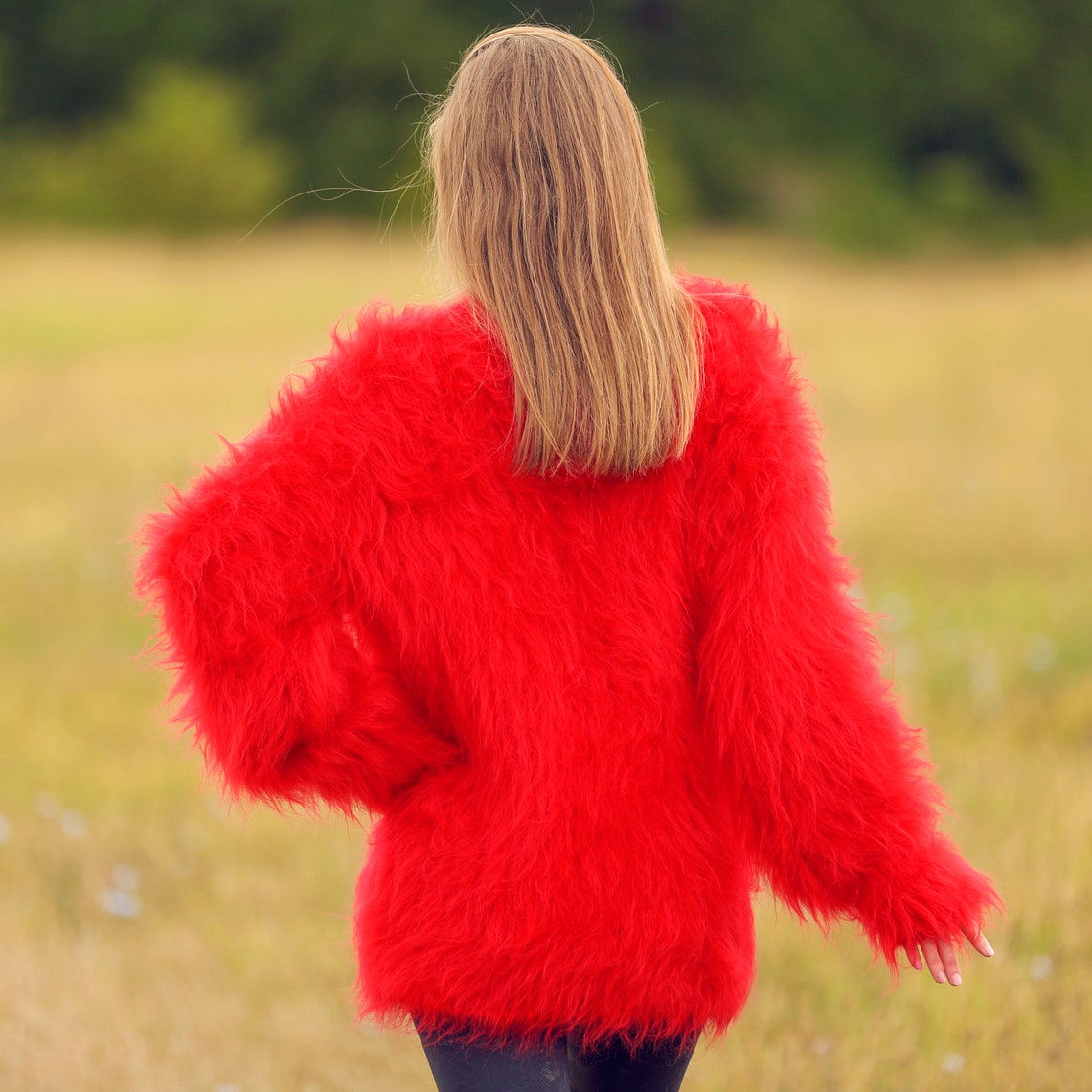 Supertanyа Fuzzy Red Mohair Sweater Thick Fuzzy Mohair - Etsy