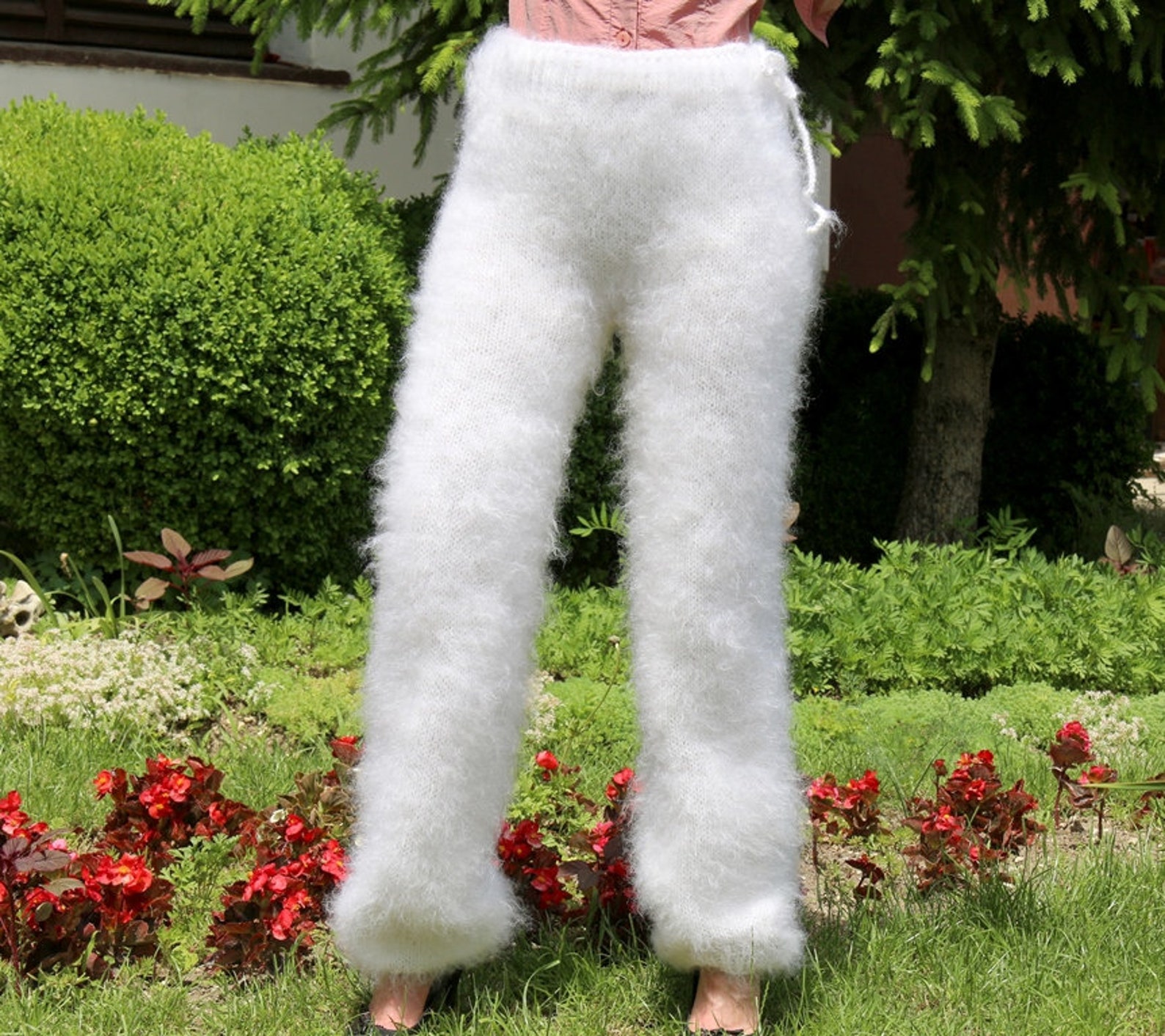 Fluffy Mohair Pants Fuzzy Trousers Hand Knitted Leg Warmers by ...