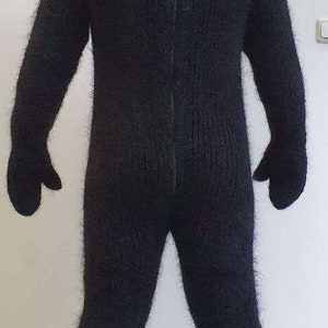 Ready to Ship Mohair Catsuit With Balaclava Fuzzy Black Overall With ...