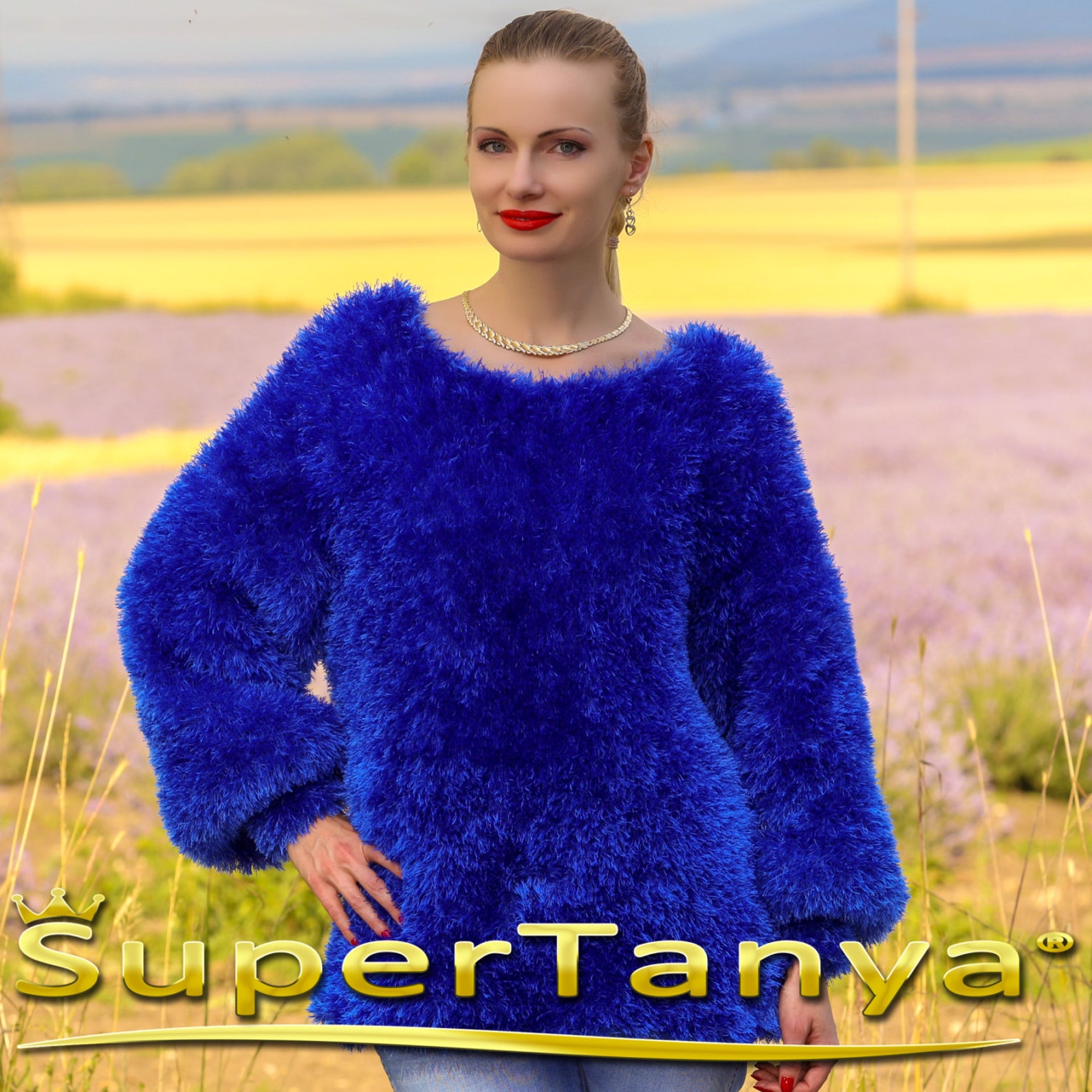 Fuzzy Soft Sweater in Royal Blue Dark Blue Pink or Yellow - Etsy