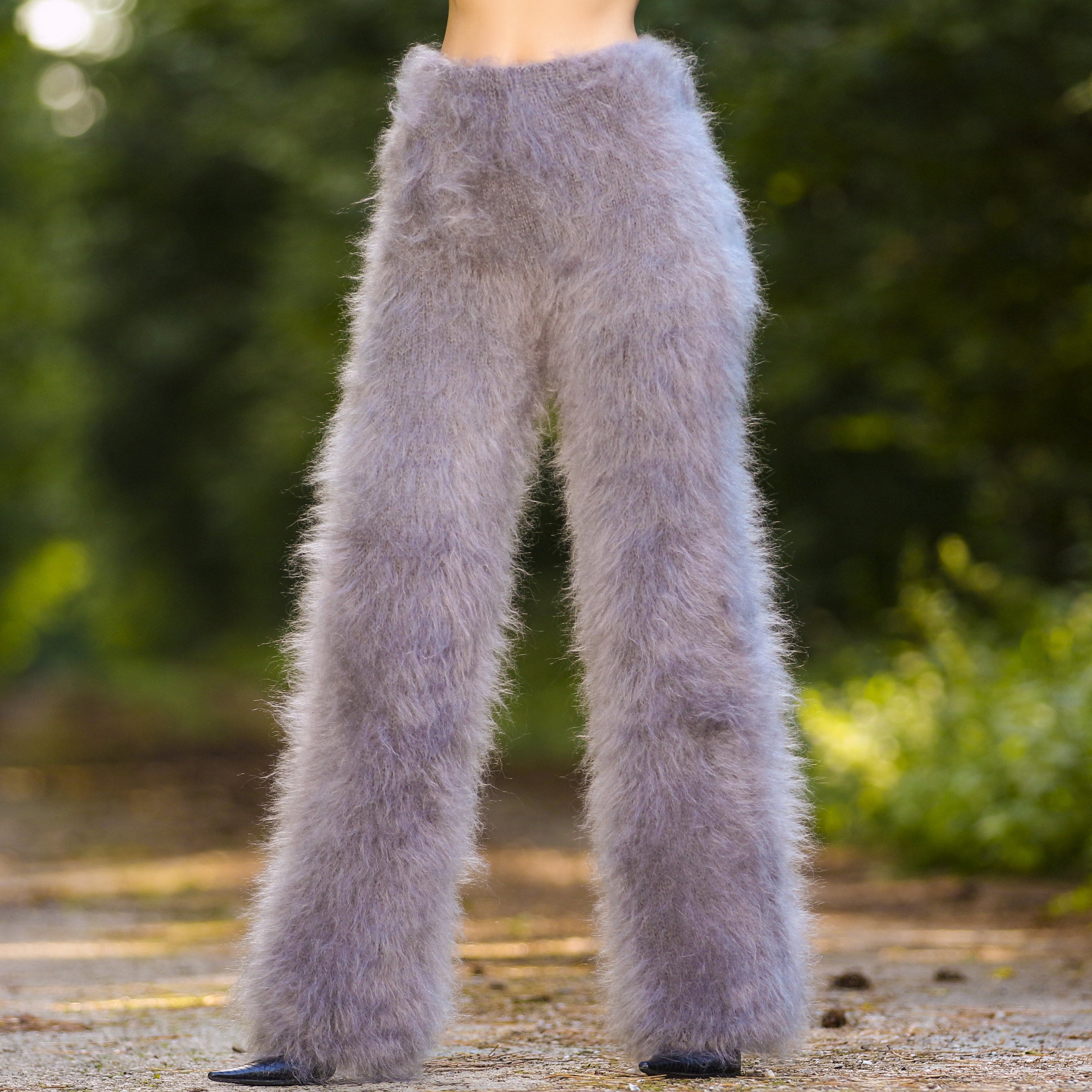 Fluffy Mohair Pants Fuzzy Trousers Hand Knitted Leg Warmers by ...