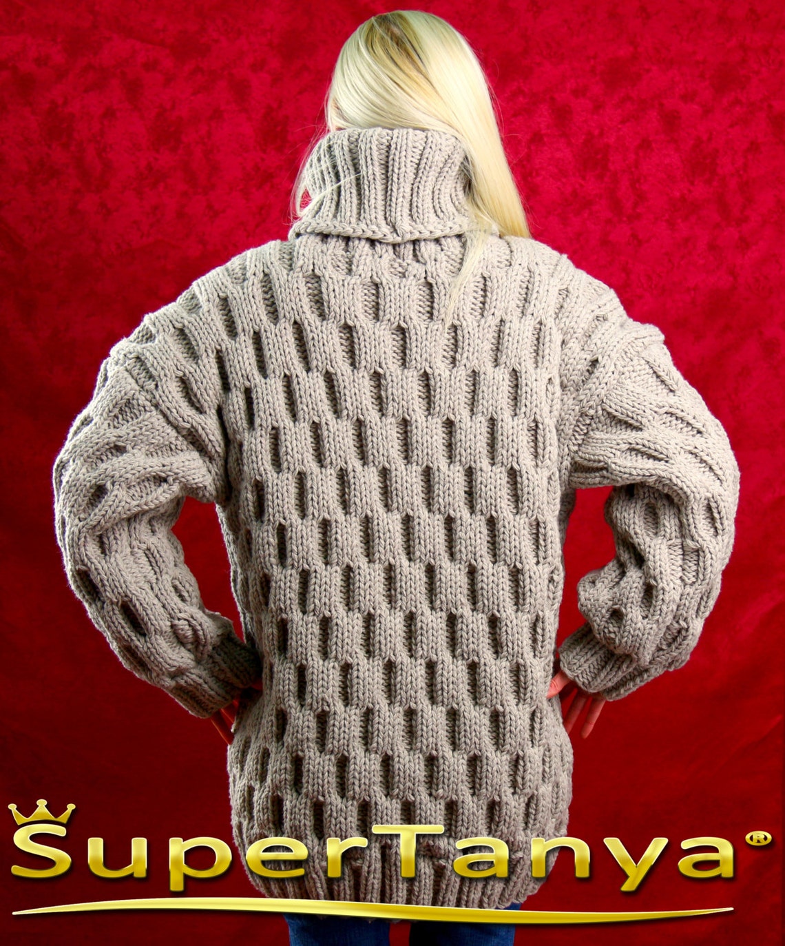 Thick Chunky Grey Wool Sweater in Honeycomb Pattern Pullover - Etsy