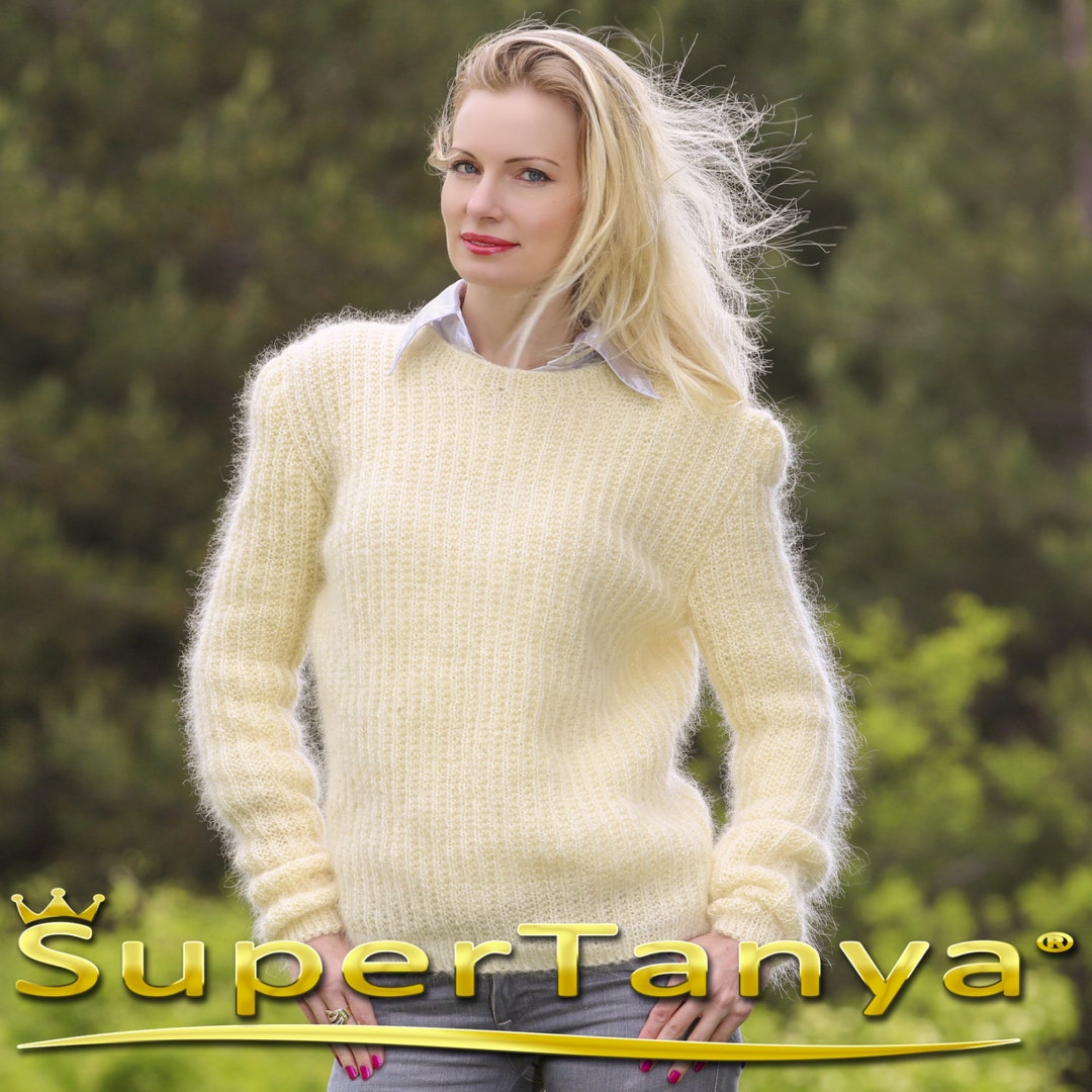 Thick Ivory Cream Mohair Sweater By Supertanya Etsy