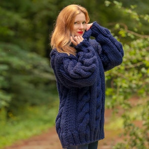 Supertanya Blue Chunky Wool Sweater - Ready to Ship - M / L Size ***2.5 ...