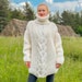White Wool Sweater Thick Natural 100 % Soft Wool Pullover Ready to Ship ...