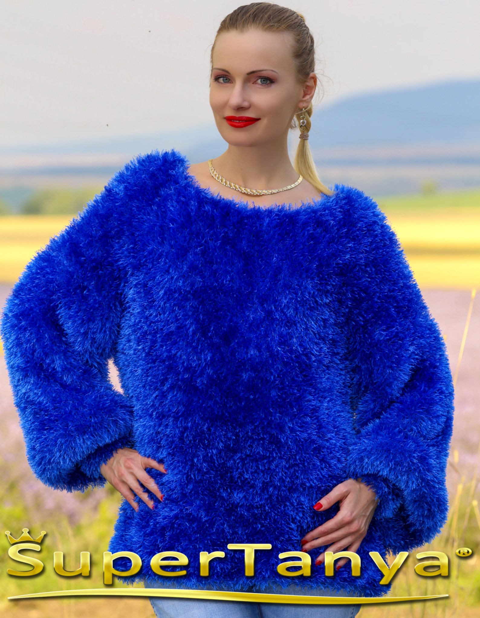 Fuzzy Soft Sweater in Royal Blue Dark Blue Pink or Yellow - Etsy