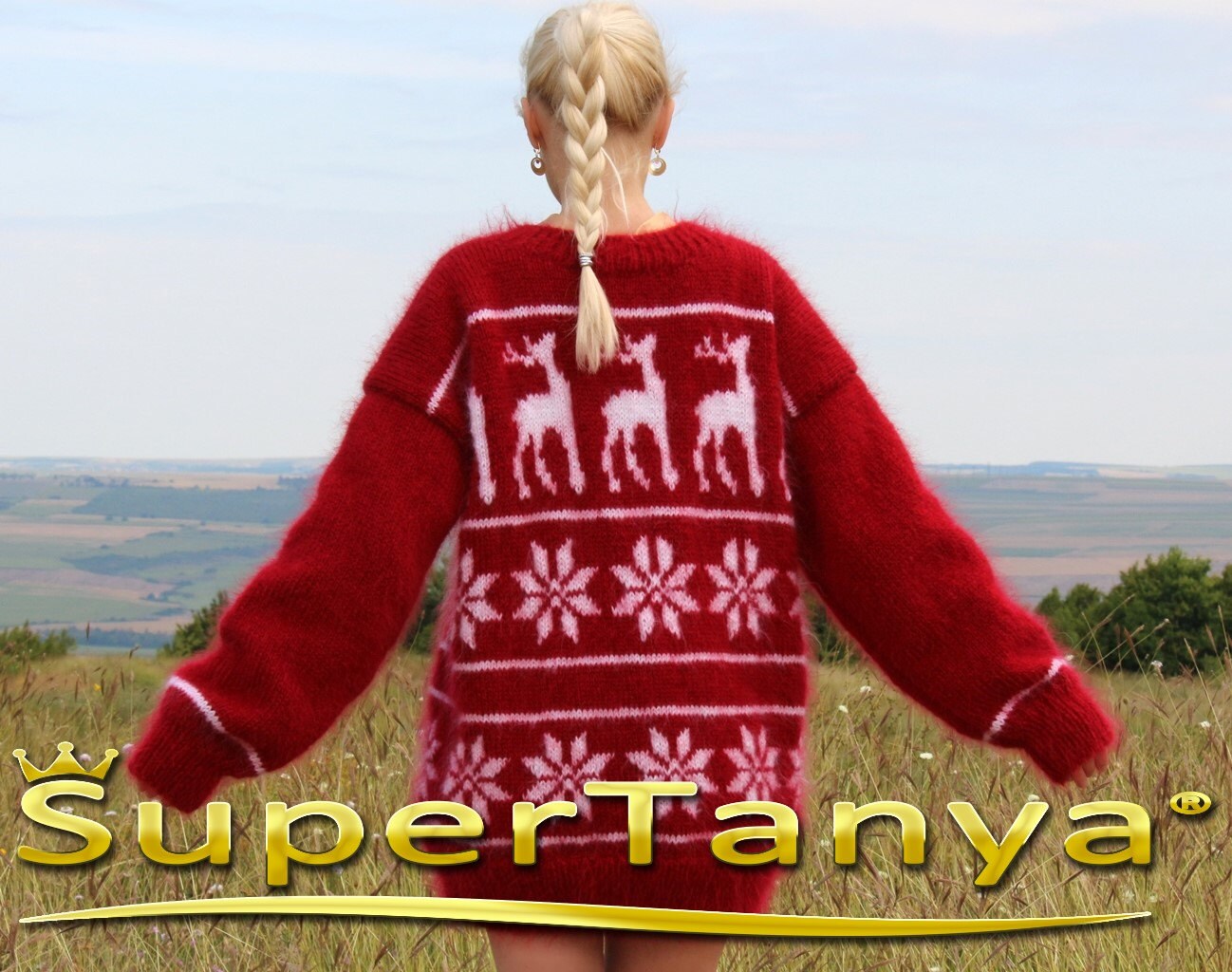 Norwegian Thick Mohair Sweater Hand Knitted Crewneck Fuzzy Pullover by ...