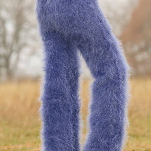 Fluffy Mohair Pants Fuzzy Trousers Hand Knitted Leg Warmers by - Etsy