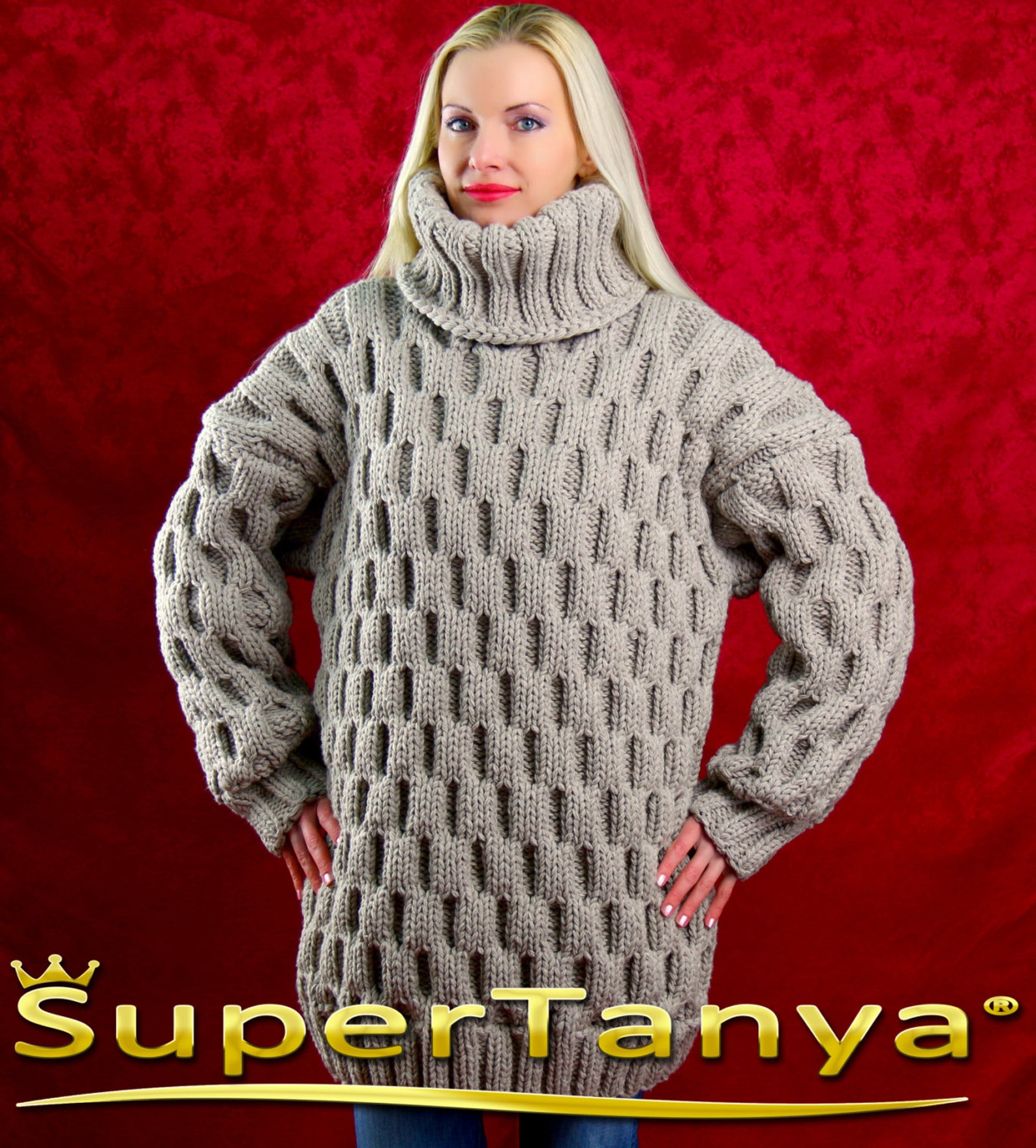 Thick Chunky Grey Wool Sweater in Honeycomb Pattern Pullover - Etsy