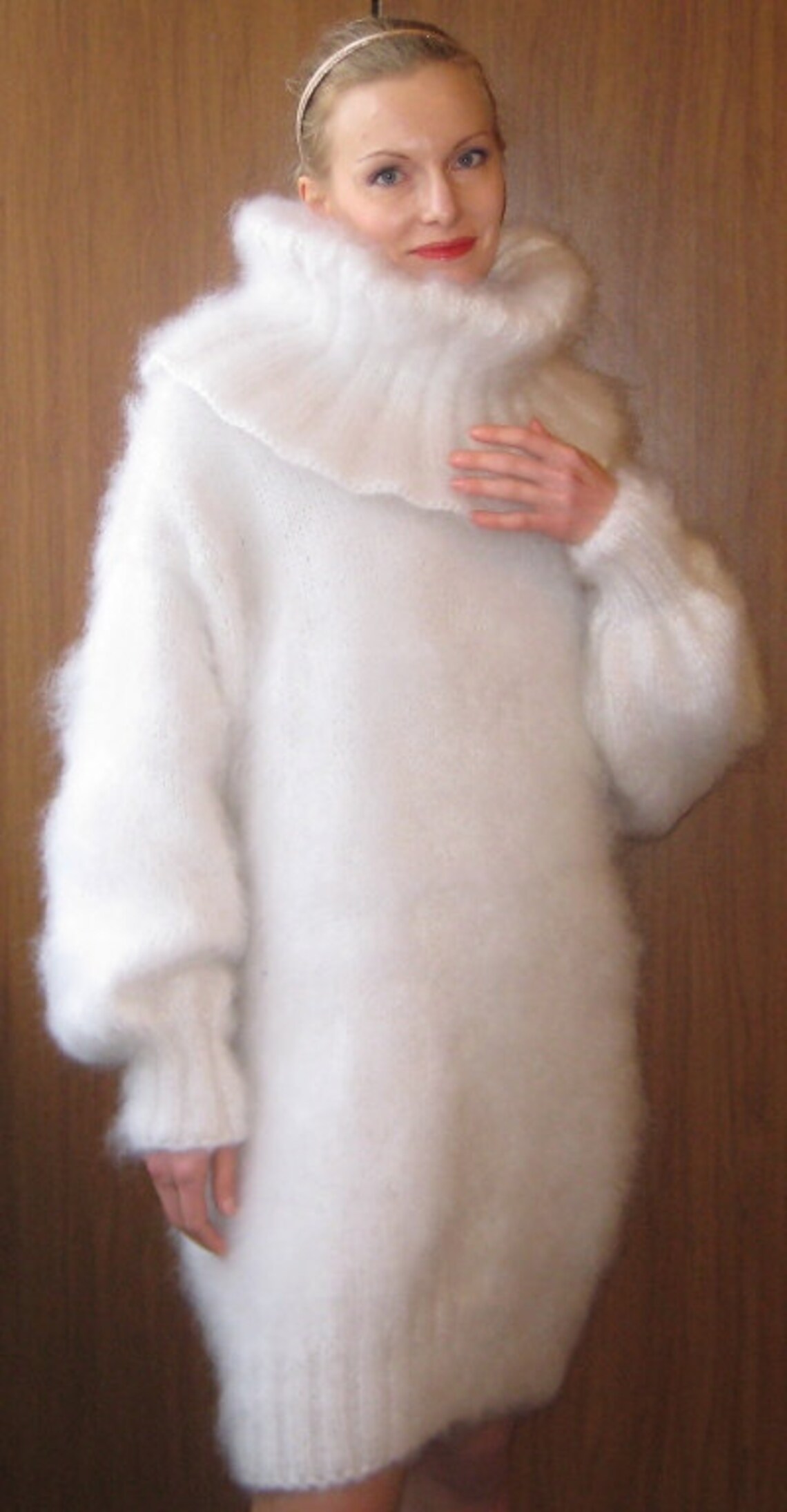 Luxurious Snowy White Hand Knitted Mohair Sweater - Etsy