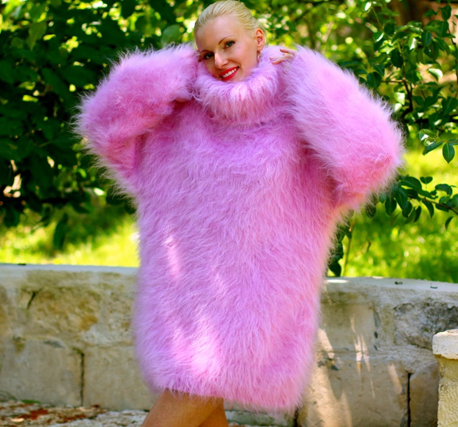 Dicker Fuzzy Long Mohair Sweater Handgestrickter | Etsy