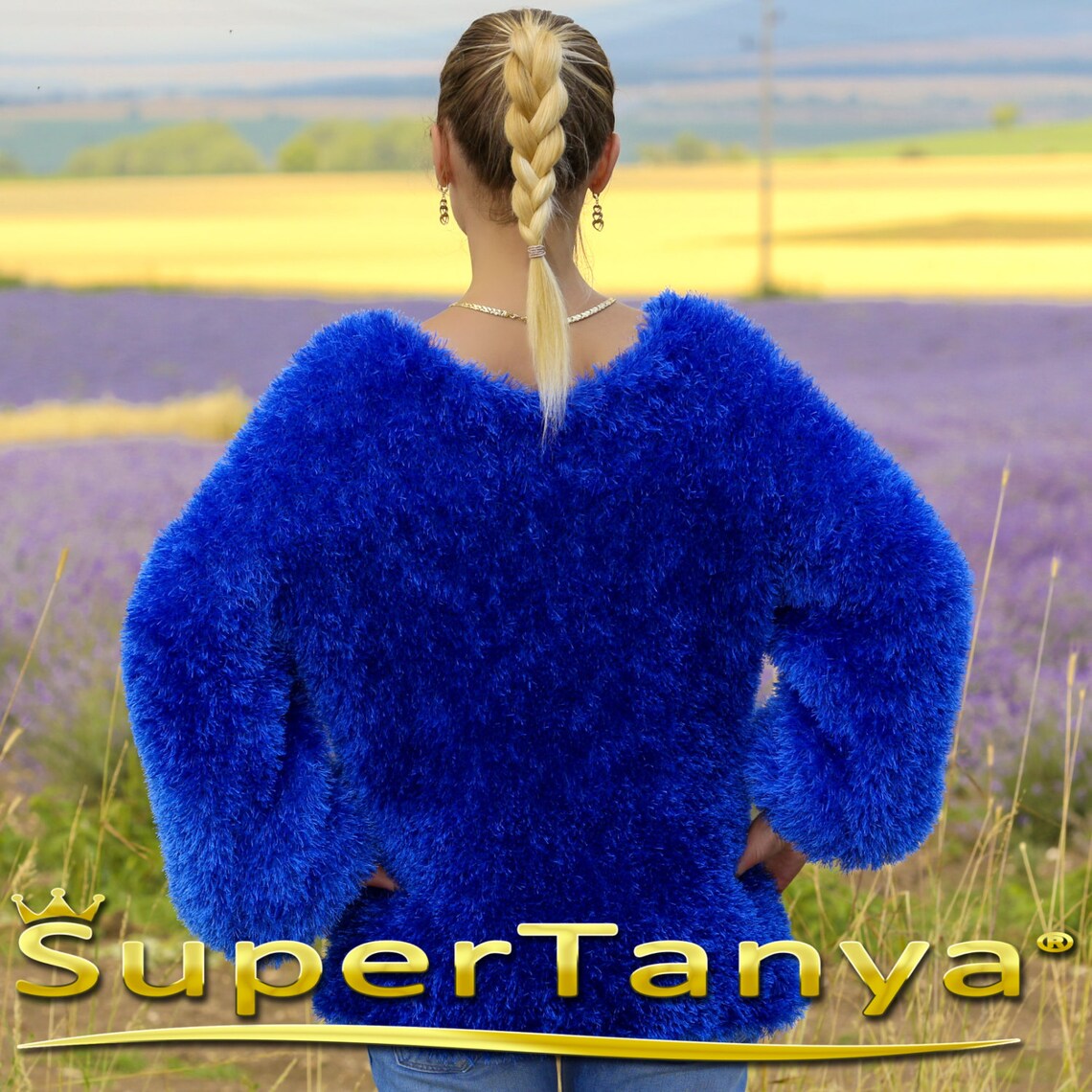 Fuzzy Soft Sweater in Royal Blue Dark Blue Pink or Yellow - Etsy