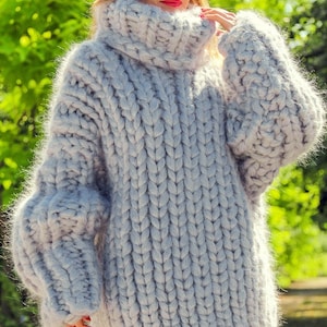 Mega Thick Gray Mohair Heavy Pullover Chunky Jumper by - Etsy Canada