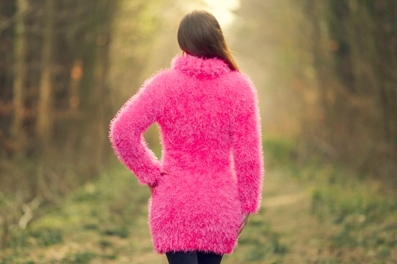 Elegant Fluffy Dress Fuzzy Blouson Hand Knitted Soft Thick - Etsy