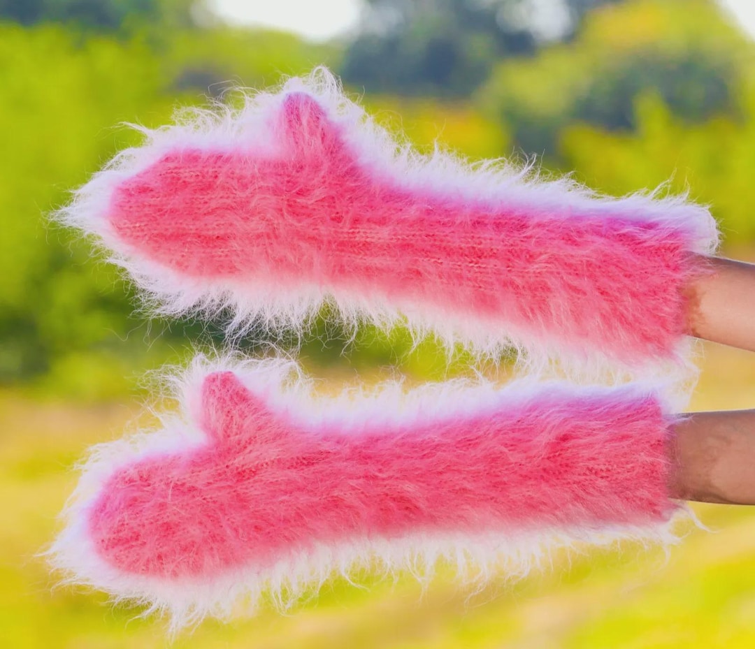 Fuzzy Long Mohair Mittens by Supertanya, Ready to Ship, One Size - Etsy