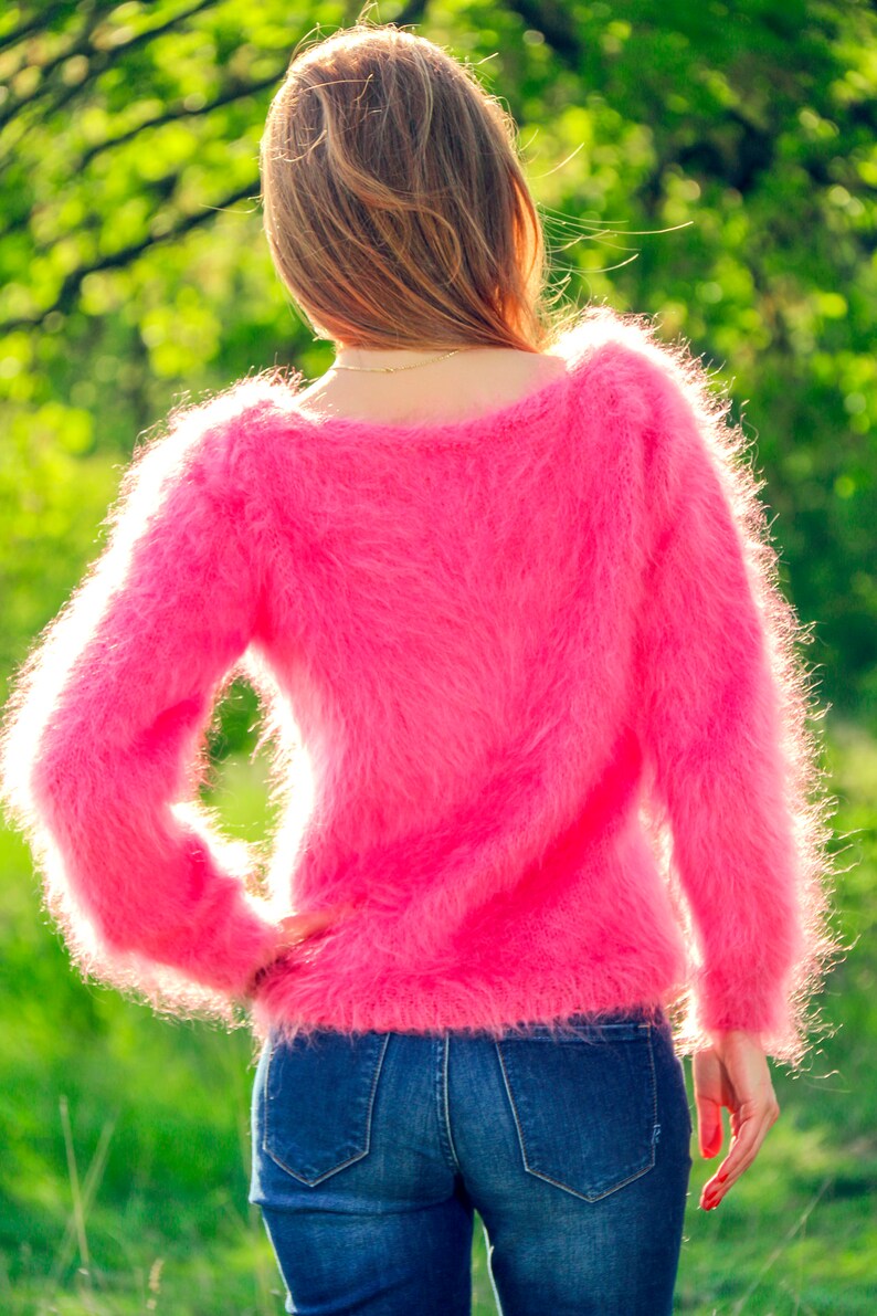 Light Fuzzy Mohair Sweater Elegant Fluffy Jumper by Supertanya - Made ...