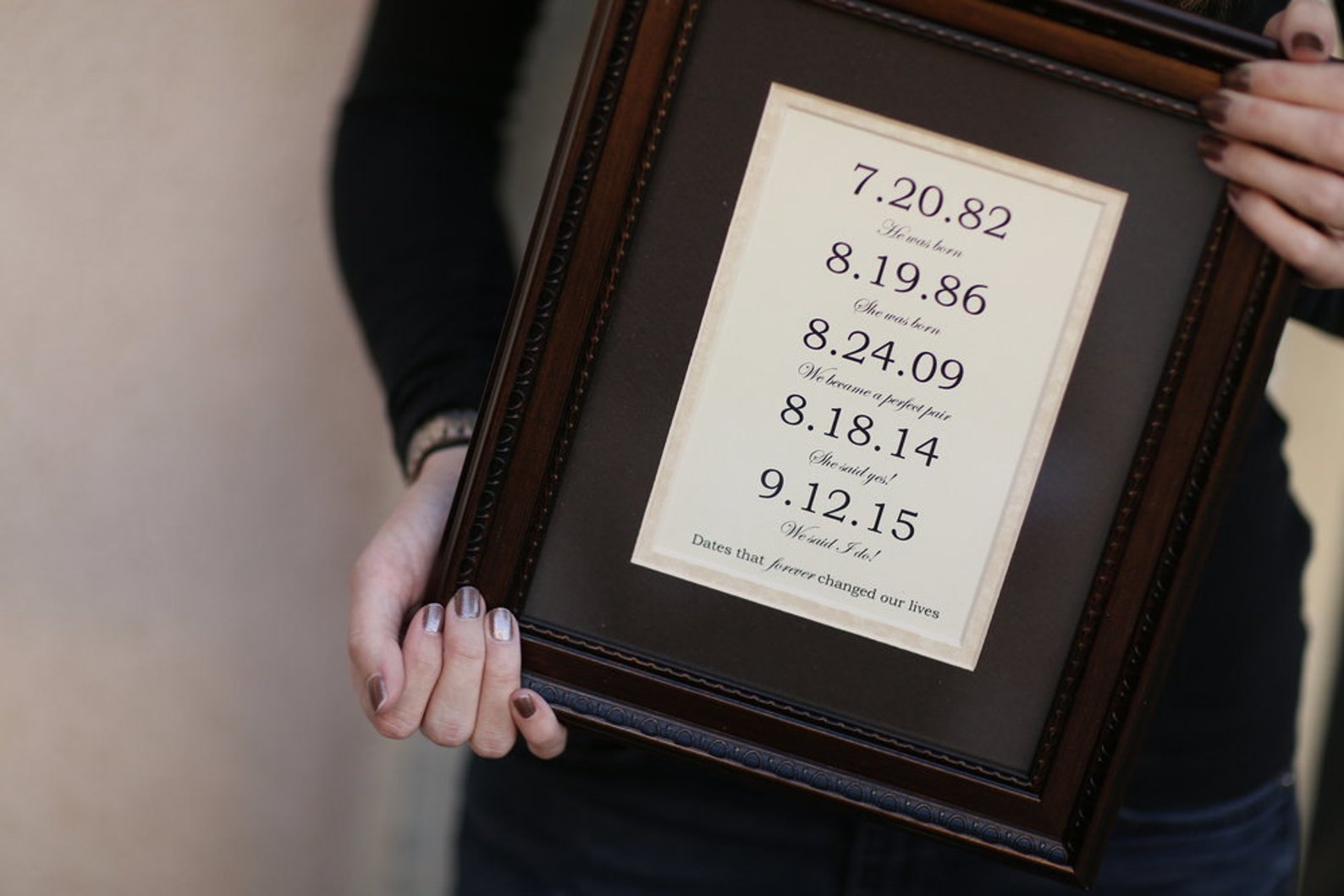 Framed & Matted Custom Date Art Print Personalized - Etsy