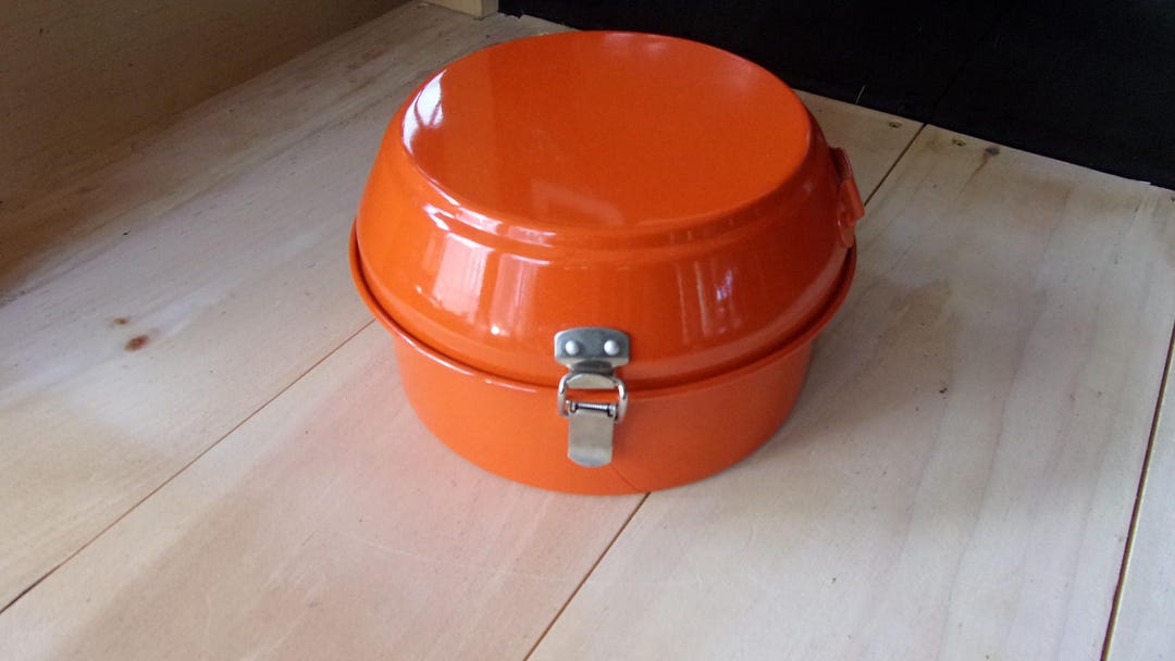 Mess Kit Orange Metal Camping Pans Plates Cups Eat Food Boy Scouts ...