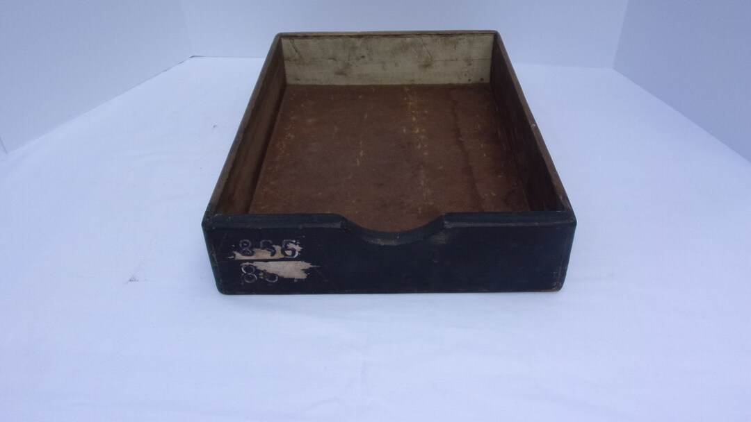 In Out Box Wooden Tray Mail Storage Magazines Desk Organizer Cook Book ...