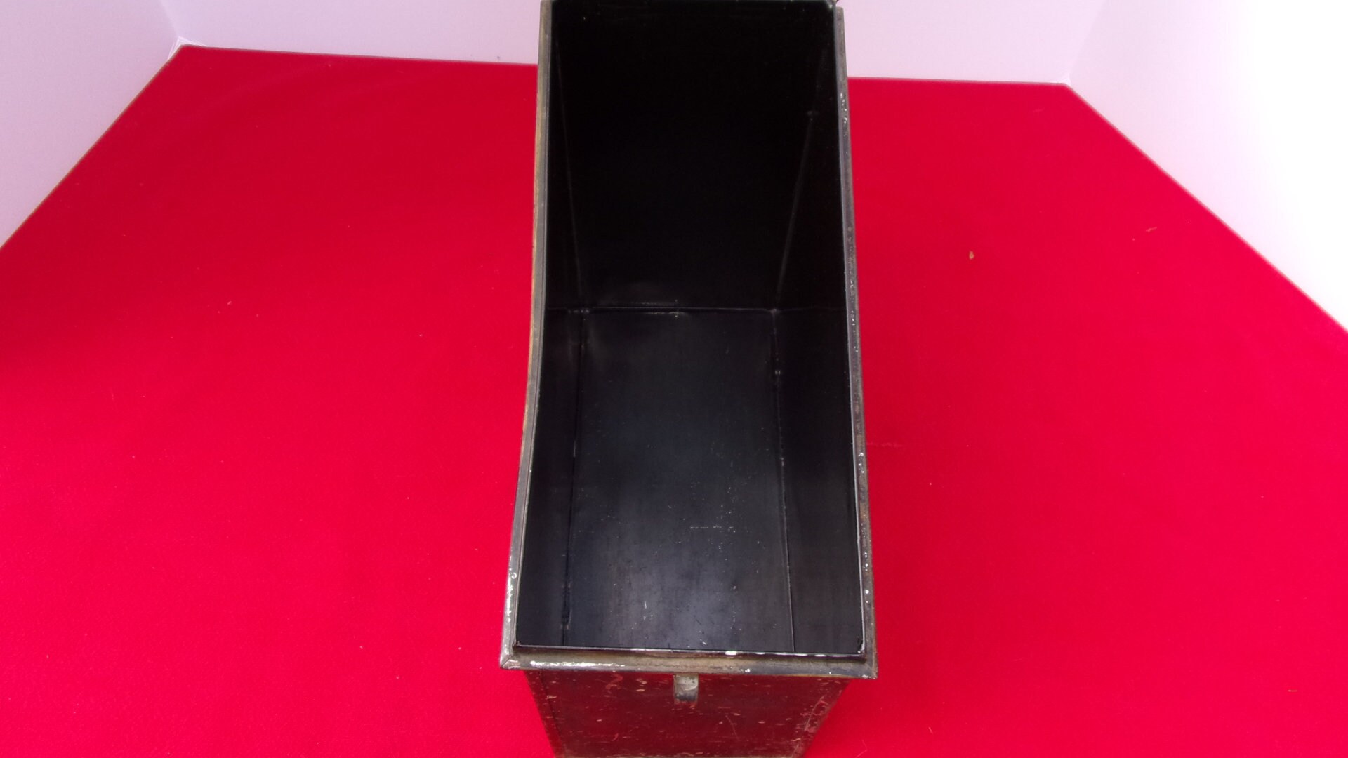 File Box Antique Metal Slim Storage Paperwork Organizer Vintage Black ...