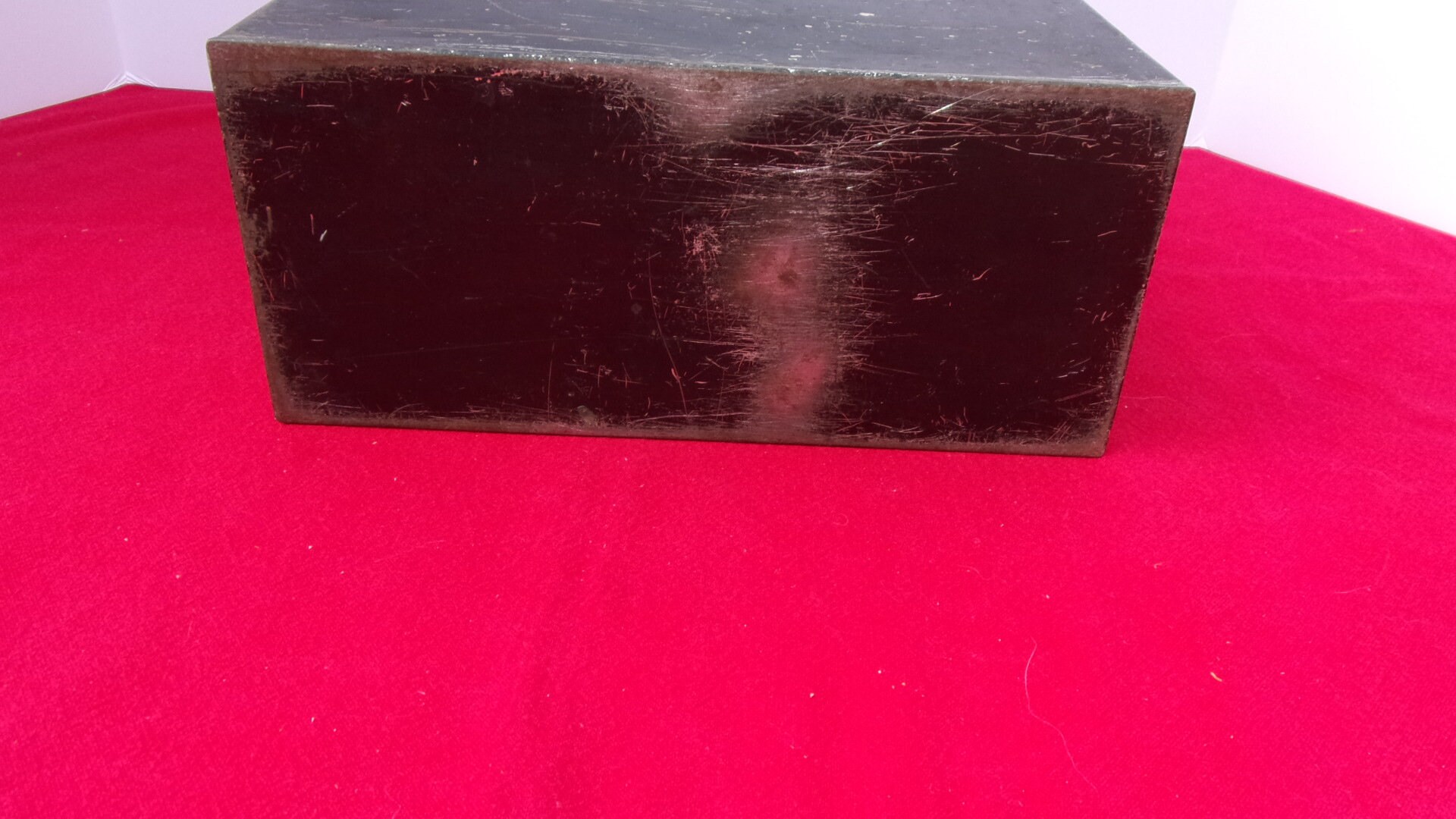 File Box Antique Metal Slim Storage Paperwork Organizer Vintage Black ...