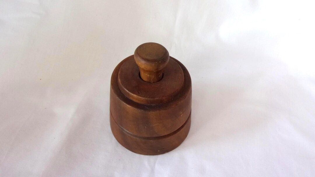 Butter Mold Butter Press Swan Serpent Vintage Kitchen Stamp Round Wood ...