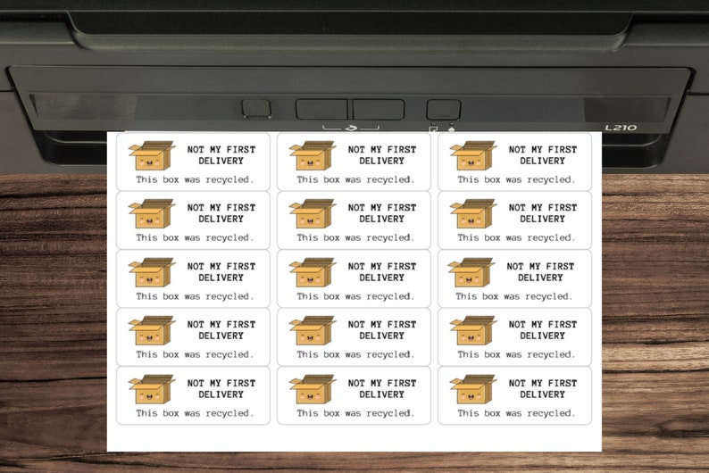 Recycled Box Sticker Reused Box Label Printable Reclaimed Shipping Box ...