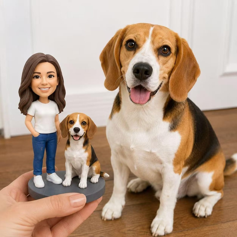 Custom Pet Cake Topper, Personalized Polymer Clay Figurine, Wedding ...