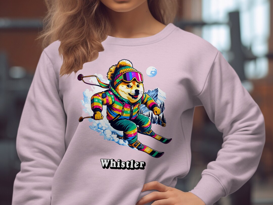 Whistler Doge Skiing Cool Skiing Dog T-shirt, Funny Animal Skier ...