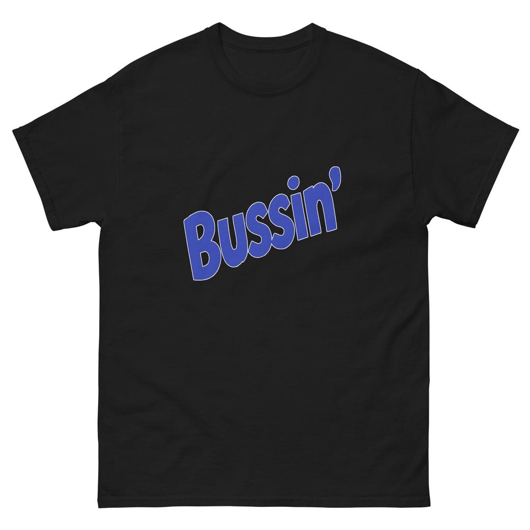 Bussin' Big Blue Text Trendy Slang Word T-shirt - Etsy