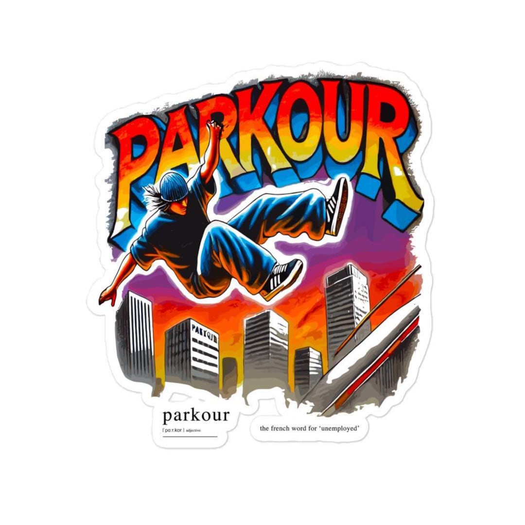 Parkour Sticker, Urban Gymnastics Art, Extreme Sport Sticker ...