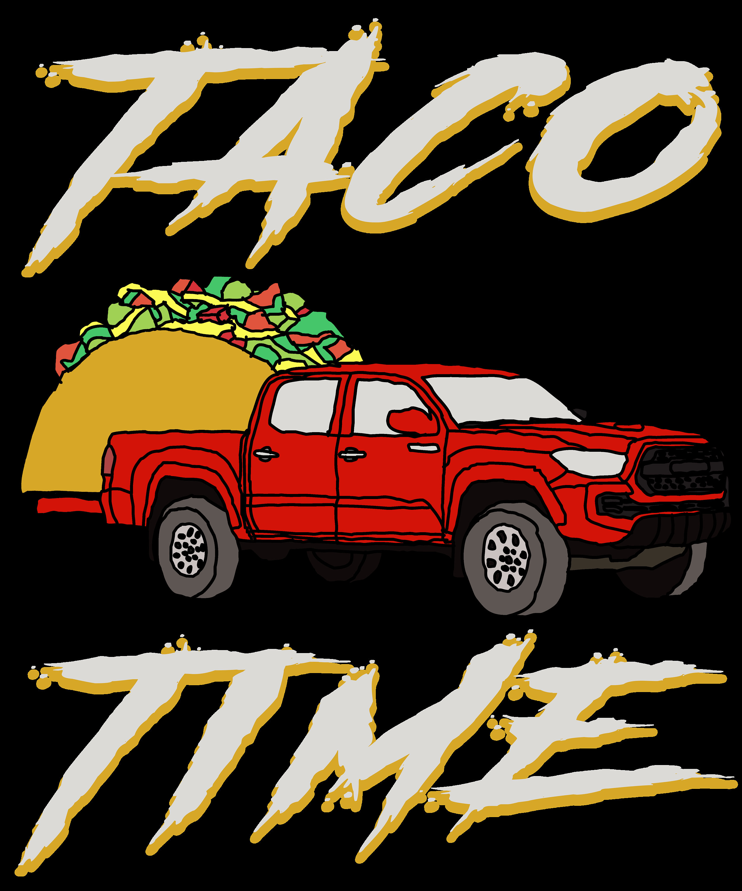 Taco Time Toyota Tacoma, Taco Tacoma, Red Truck Gift, Toyota Gift, Taco ...