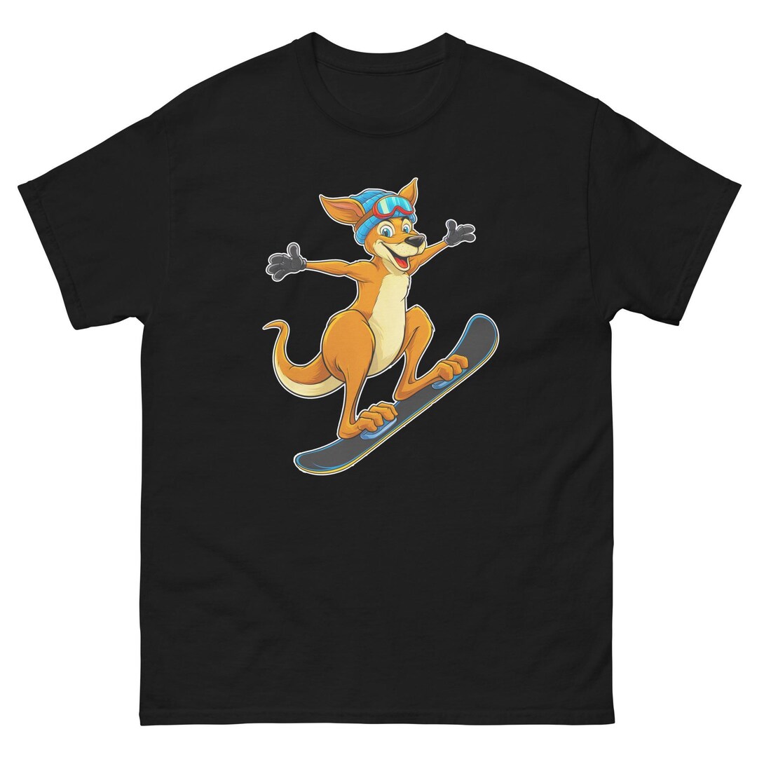 Kangaroo Snowboarding Fun Cartoon Snowboarder Shirt T-shirt - Etsy