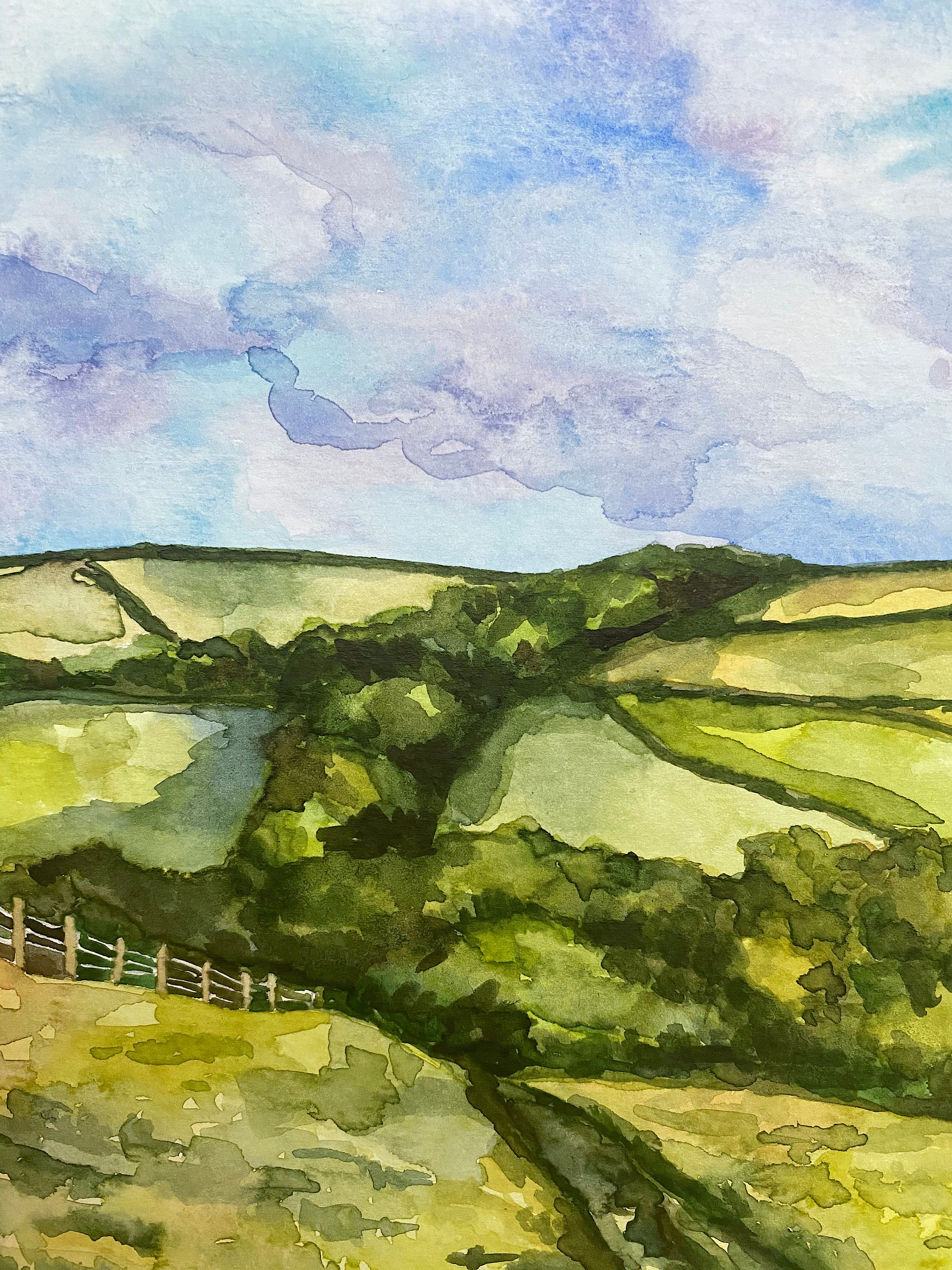 Small Custom Watercolor Watercolour Painting ORIGINAL Green - Etsy UK