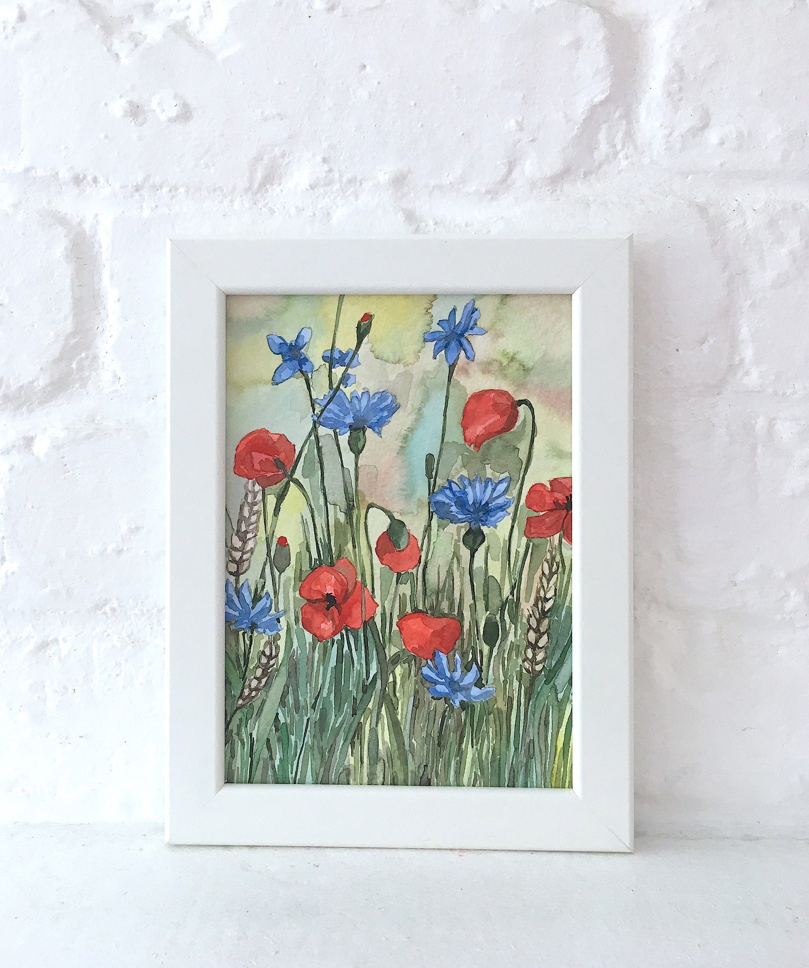 Small Custom Watercolor Watercolour Painting ORIGINAL Red - Etsy