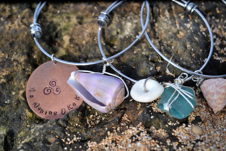 Shell Bangles Shell Bracelets Hawaii Bracelets Sea Shells - Etsy